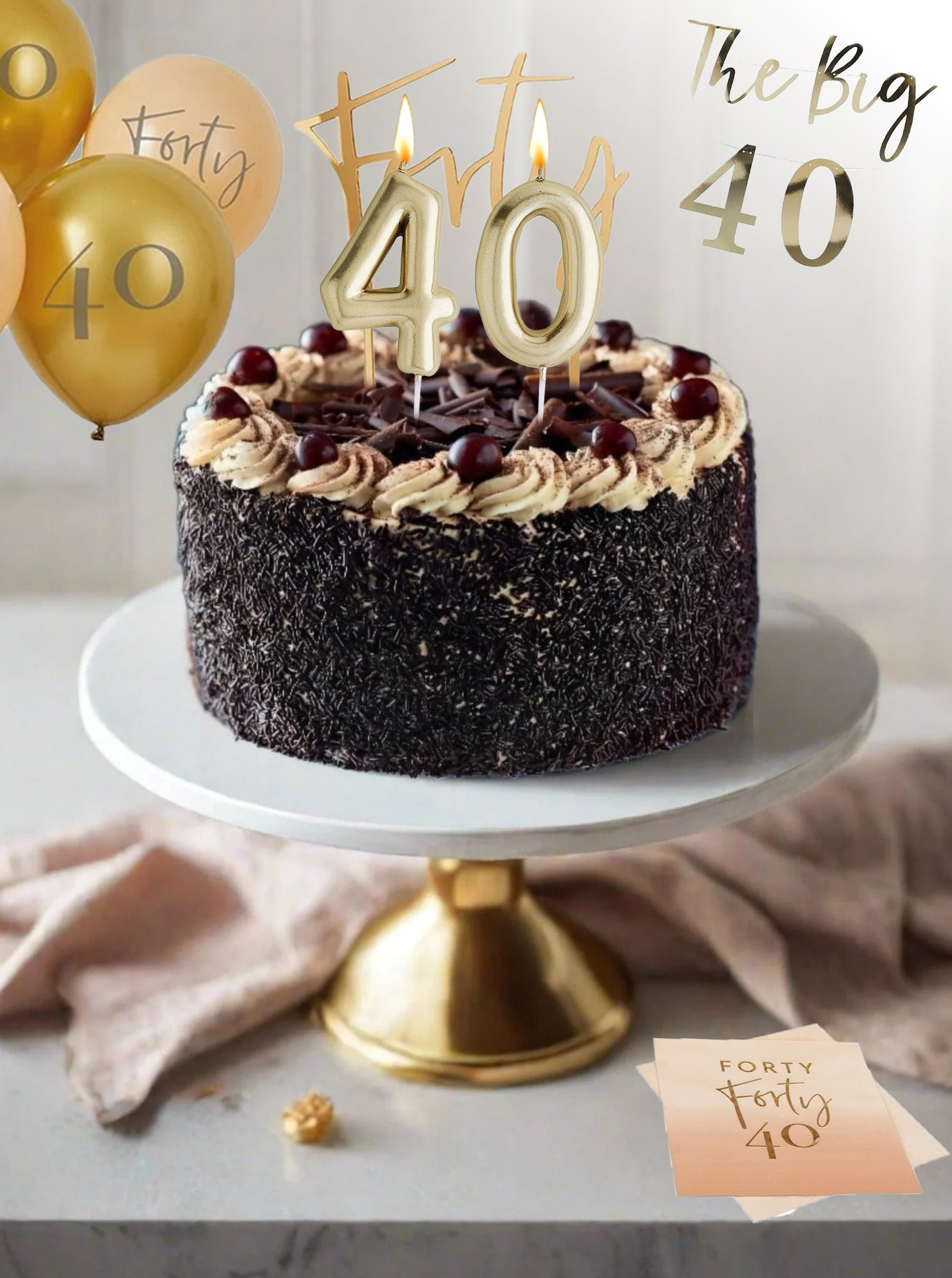 40th Birthday Party Cake Bundle | Next Day Delivery | Patisserie Valerie