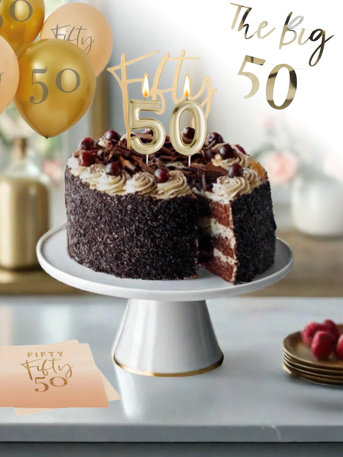 50th Birthday Party Cake Bundle | Next Day Delivery | Patisserie Valerie