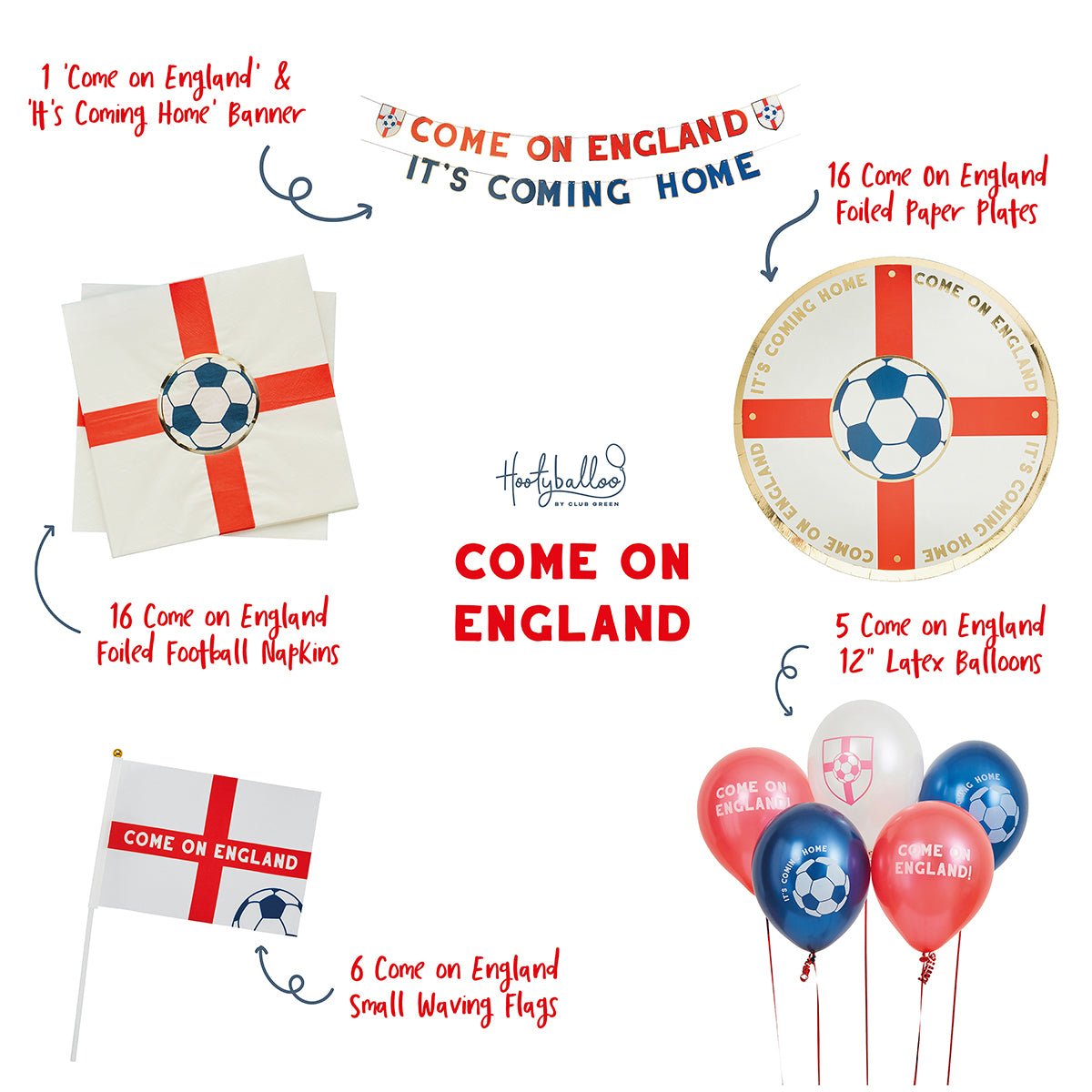 Come On England Party Pack | Next Day Delivery | Patisserie Valerie