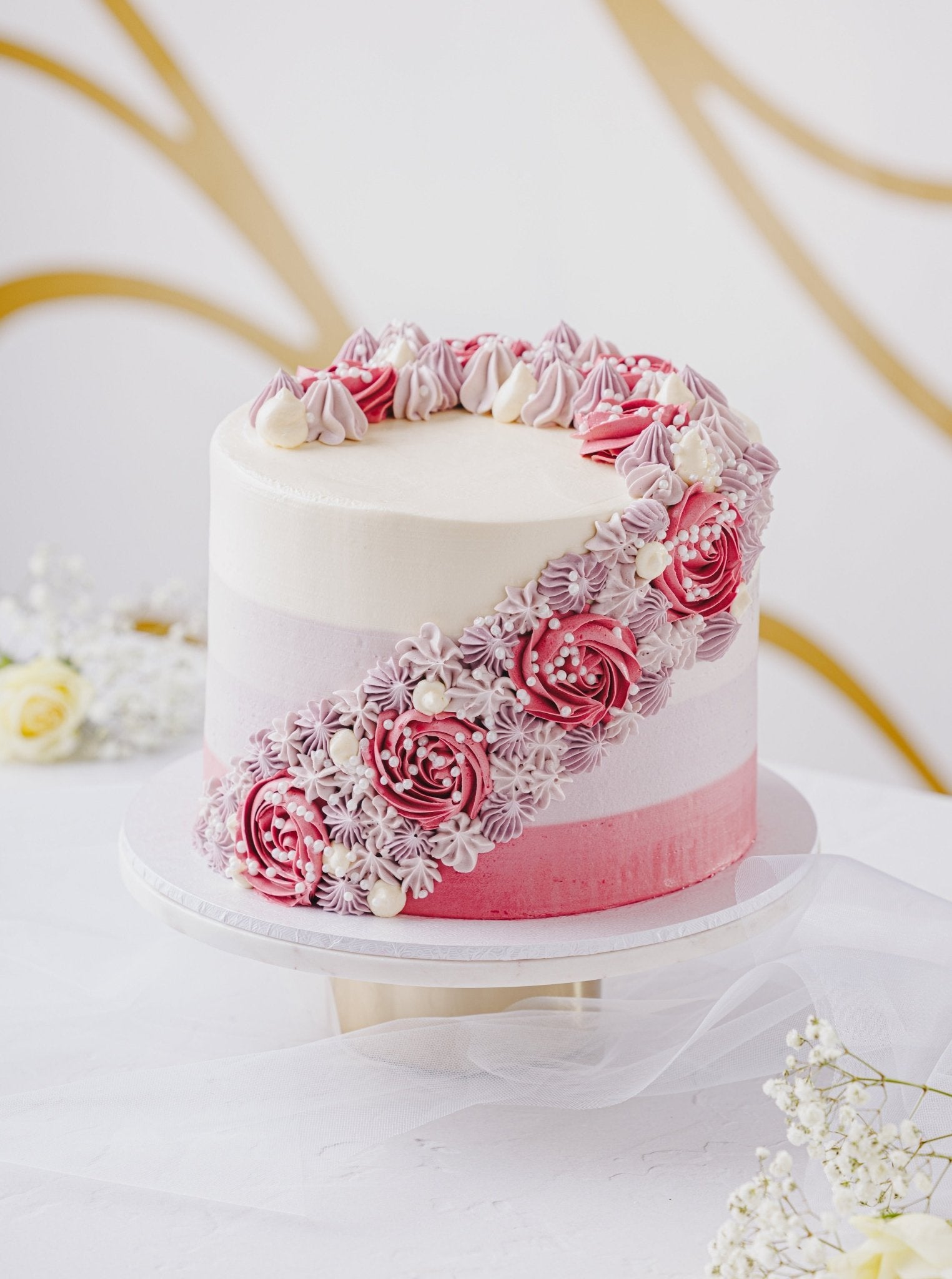 Five Layer Floral Wedding Cake | Patisserie Valerie Wedding Cake ...