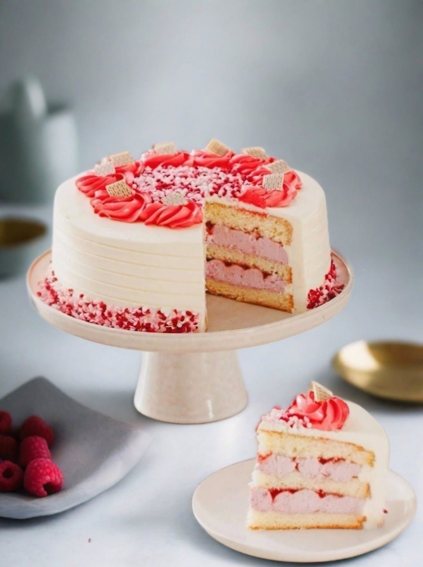 Raspberry Ripple Layer Cake | Next Day Delivery | Patisserie Valerie Cakes