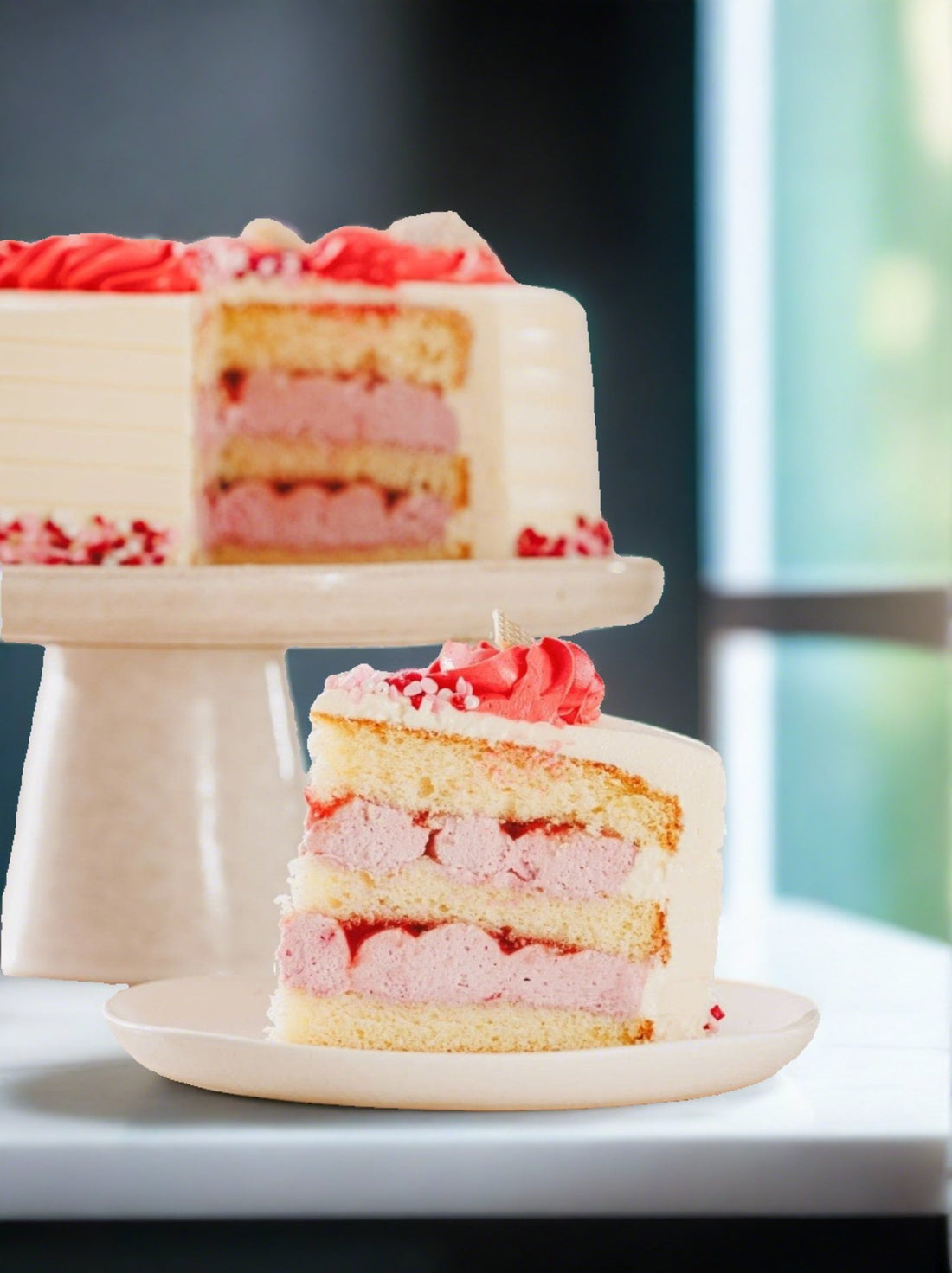 Raspberry Ripple Layer Cake | Next Day Delivery | Patisserie Valerie Cakes